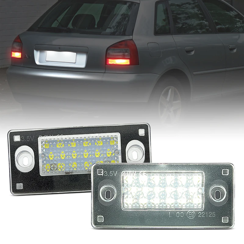 2Pcs-For-Audi-A3-S3-8L-A4-B5-RS4-Avant-White-LED-Number-License-Plate ...