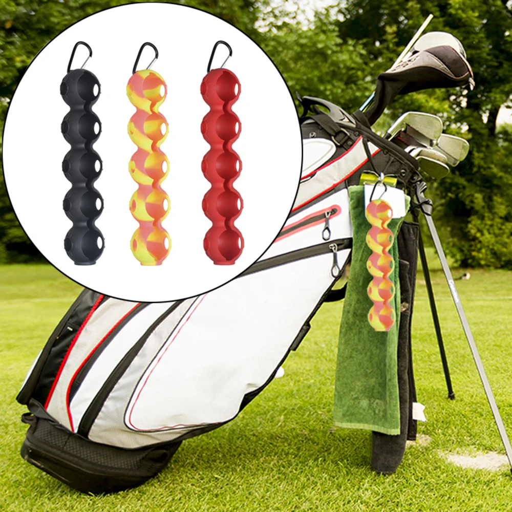 Golf Ball Holder For 5 Balls Silicone Pouch Golf Ball Case Portable ...