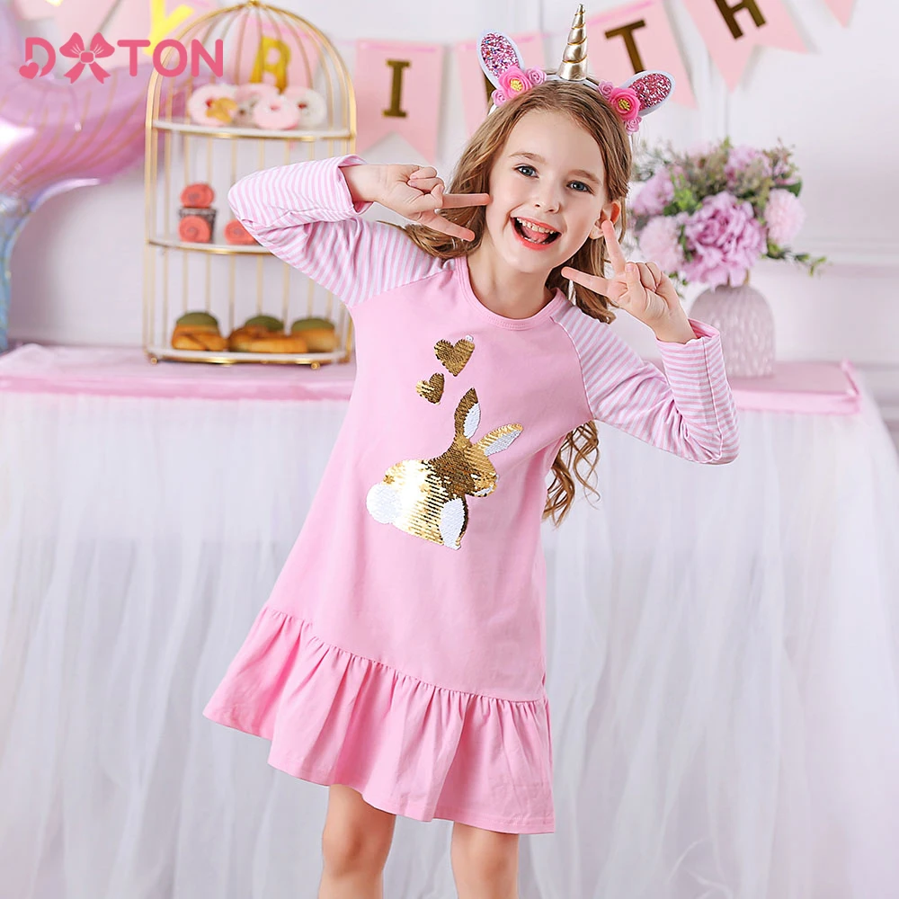 DXTON-Autumn-Children-Dress-Striped-Long-Sleeve-Kids-Dress-For-Girls ...