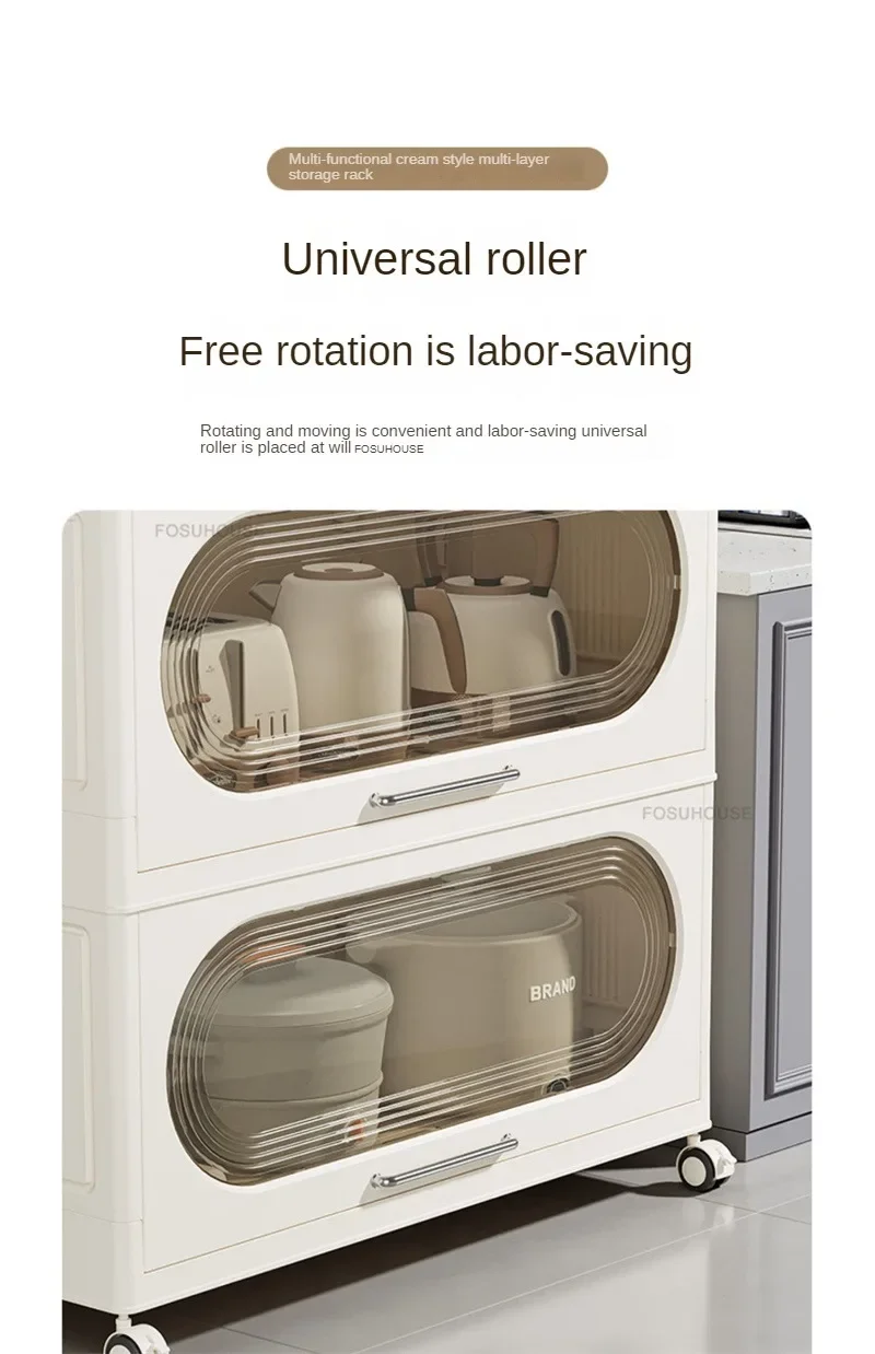 Multi-functional And Foldable Plastic Storage Cabinet Rack For Kitchens ...