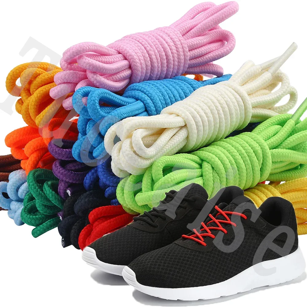 1Pair-Classic-Solid-Round-Shoelaces-Durable-Polyester-Shoe-laces-Boot ...