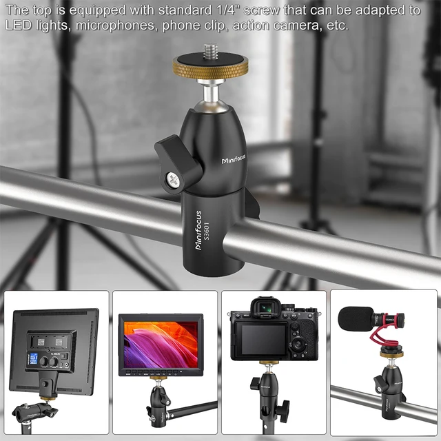 NEEWER Light Stand Adapter - Cold Shoe & Ball Head Combo Holds 22lb ...