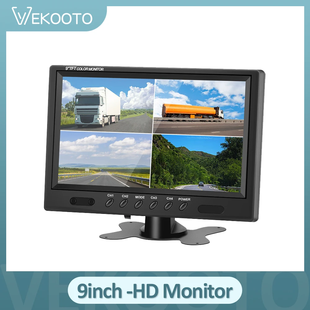 9-inch-TFT-LCD-Split-Screen-Quad-Monitor-Security-Surveillance-Car ...