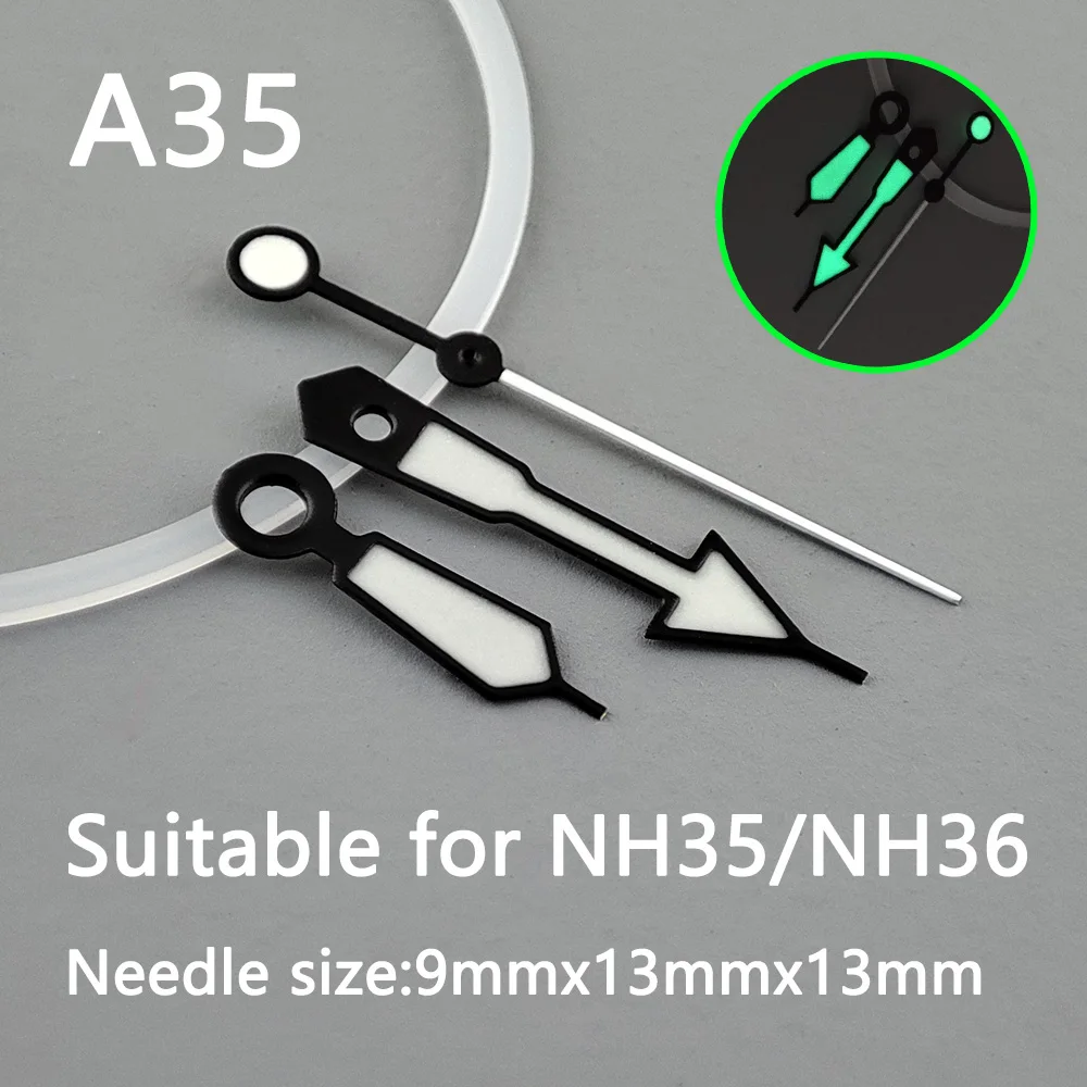 NH35-hands-pointer-Silver-needle-green-luminous-Watch-accessories ...