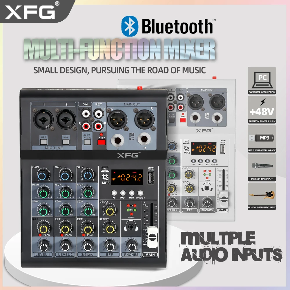 audio-mixing-console-4-channel-USB-bluetooth-interface-audio-Mixer ...