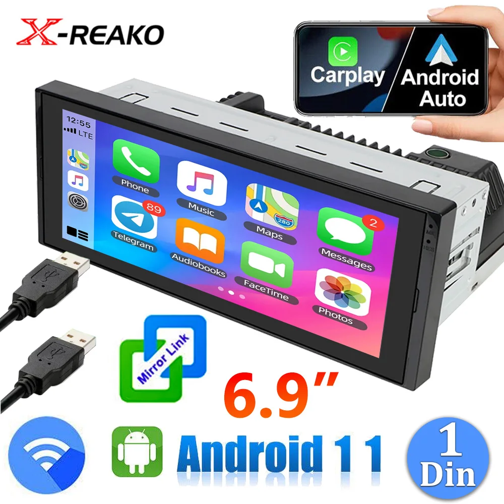 X-REAKO-Carplay-1-Din-6-9-Inch-Car-Multimedia-Player-Andriod-11-GPS ...