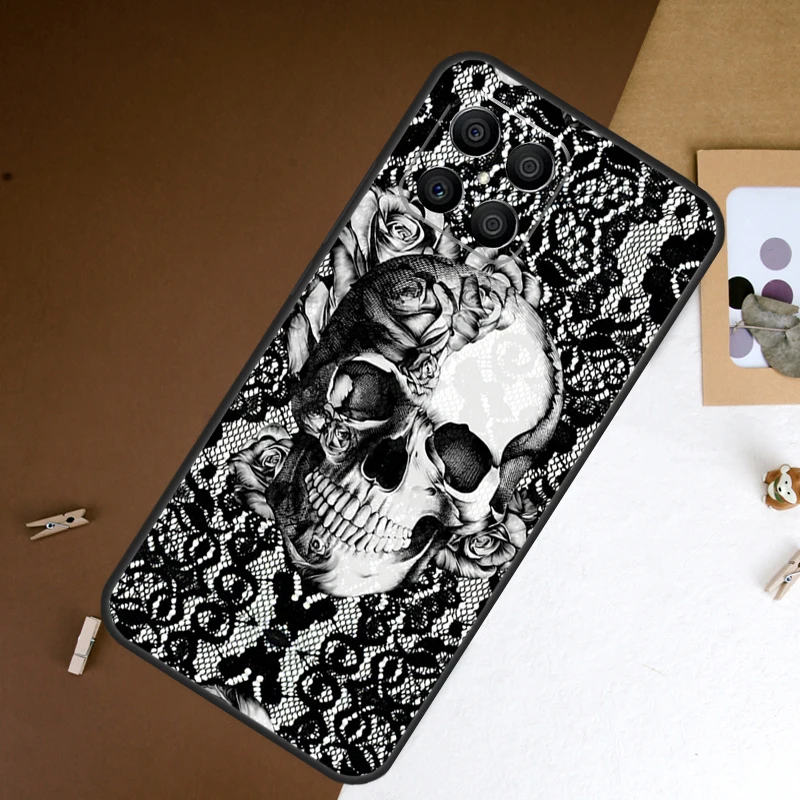 Elegant Gothic Floral Skull Phone Case for Honor Magic4 Lite (JJ7145)