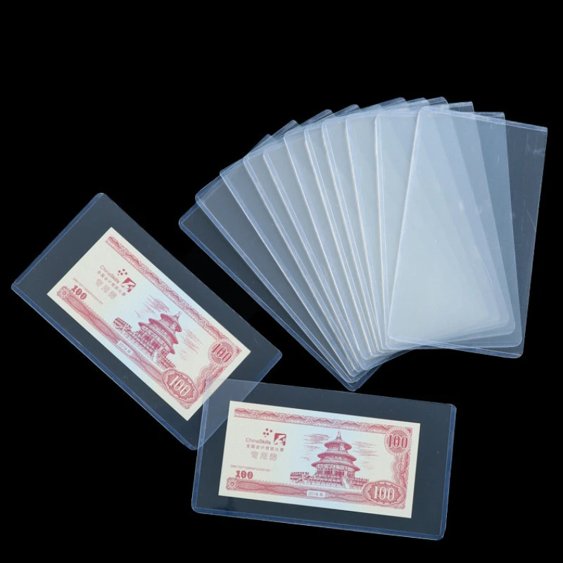 5Pcs-Clear-Hard-Plastic-Sleeve-Clip-Paper-Money-Notes-Bills-Holder-110 ...