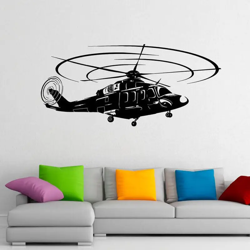Airforce Helicopter Wall Decal Vinyl Stickers Military Home Interior ...