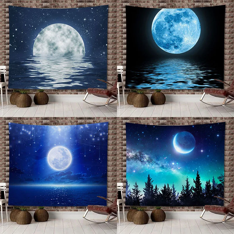 Tapestry-Universe-Starry-Sky-Natural-Scenery-Moonlight-Room-Background ...
