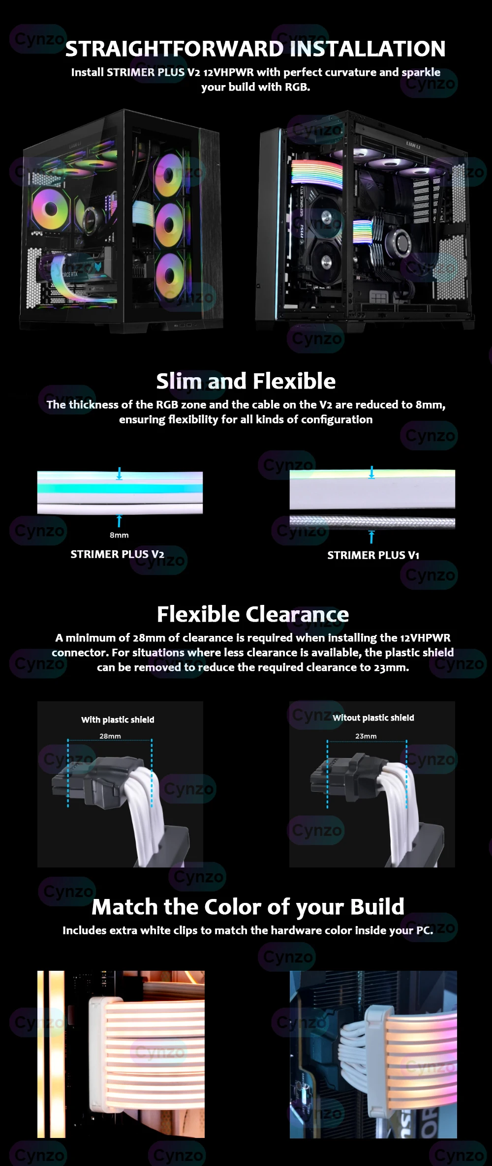 LIAN LI Strimer Plus V2 RGB кабели для ПК | AliExpress