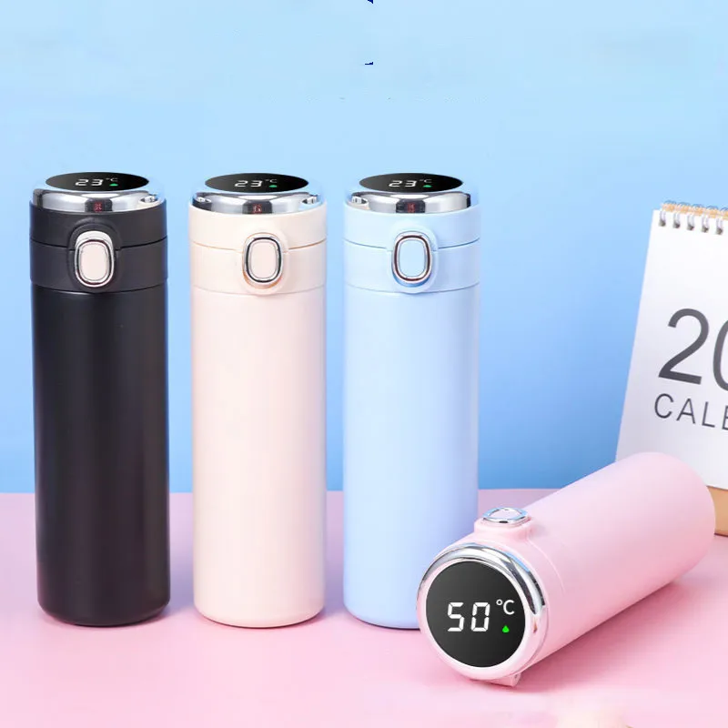 420ml Stainless Steel Thermos Bottle Smart LED Temperature Display Thermal Water Bottle Vacuum ...