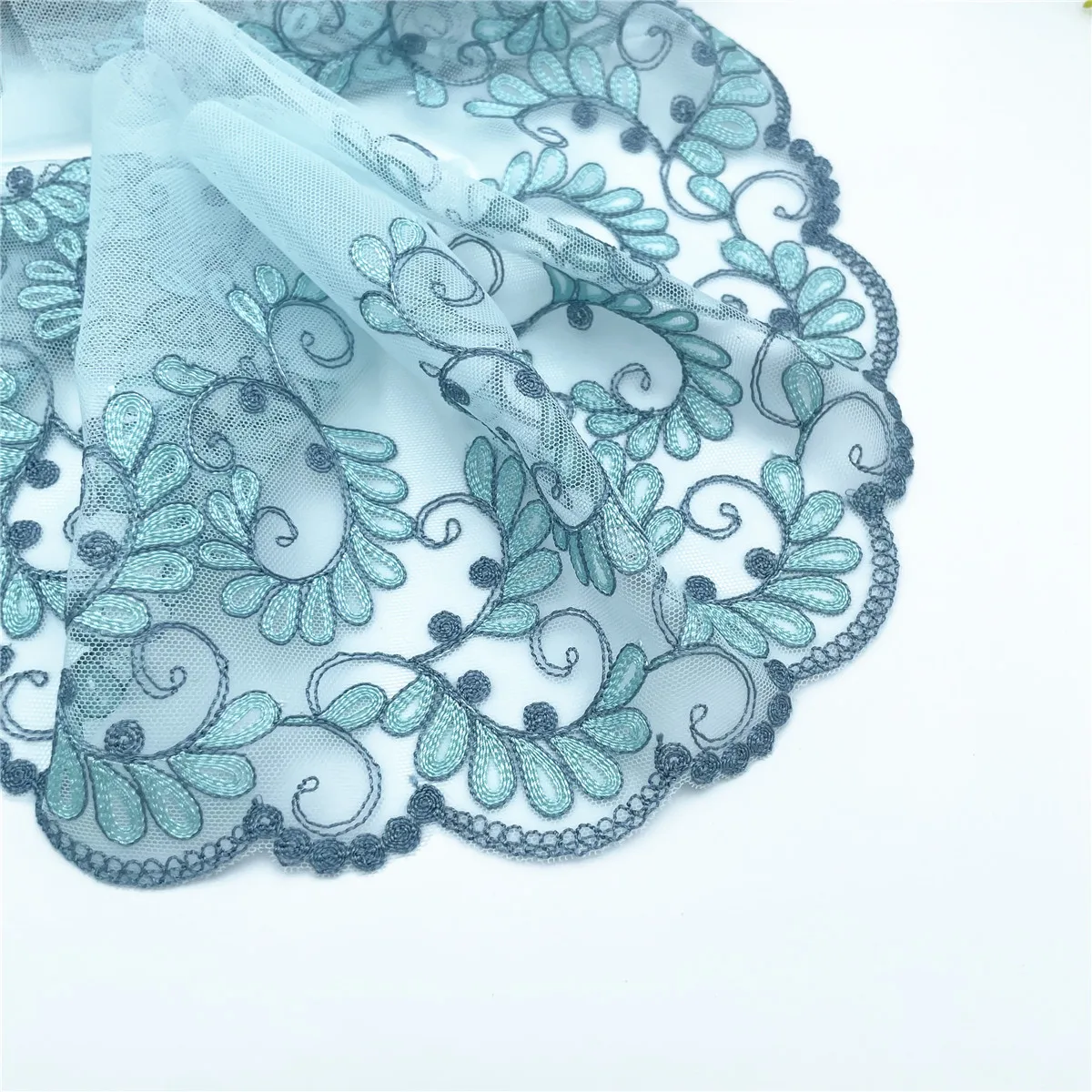3y/lot Width 7 1/4 Inch (18.50cm)lilac Light Blue No-elastic Embroidery ...