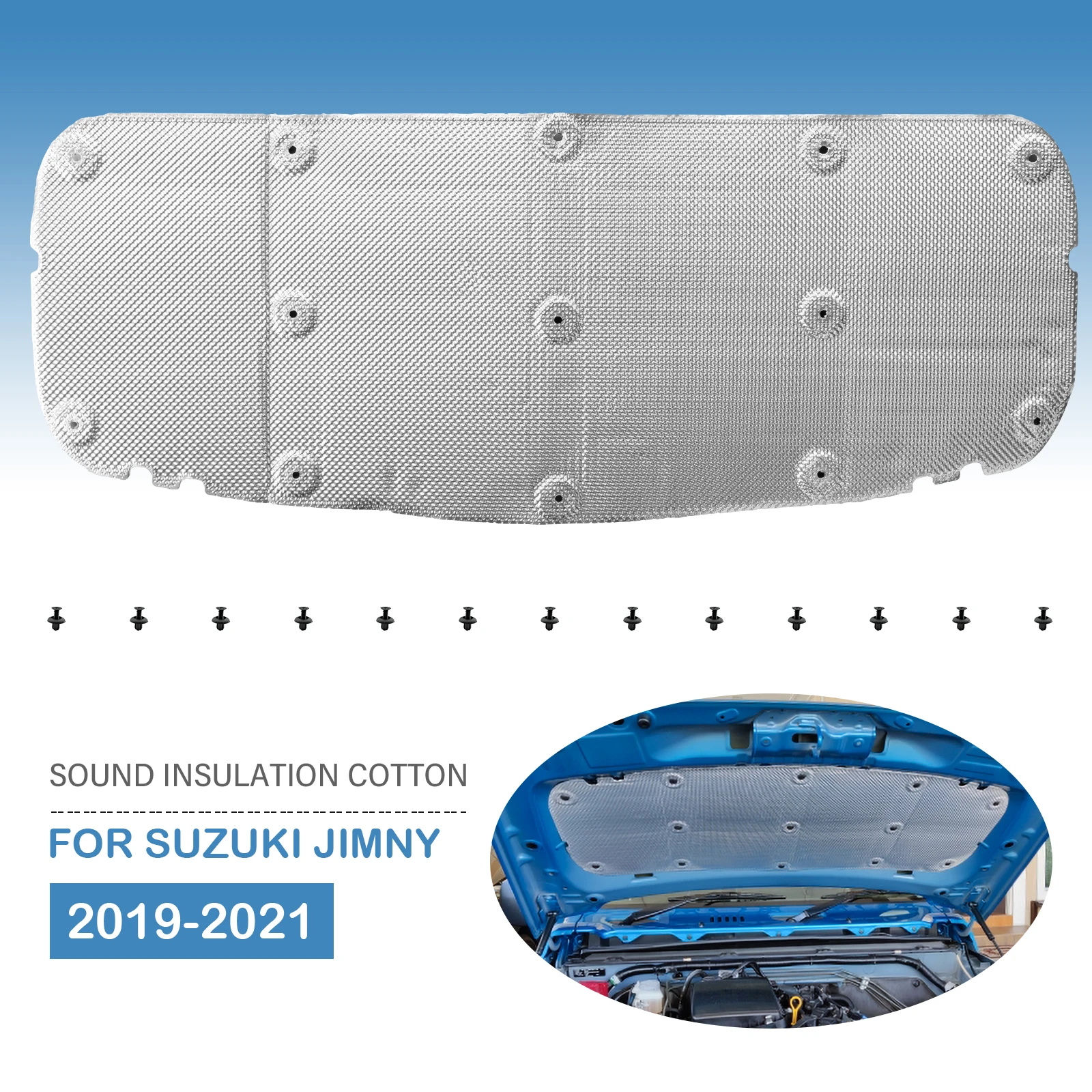 Front-Engine-Hood-Heat-Insulation-Sound-Deadener-Cotton-Kit-For-Suzuki ...