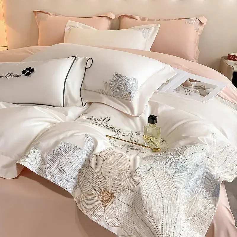 Embroidery-100-Cotton-Bedding-Set-Luxury-Home-Textile-Duvet-Cover-Set ...