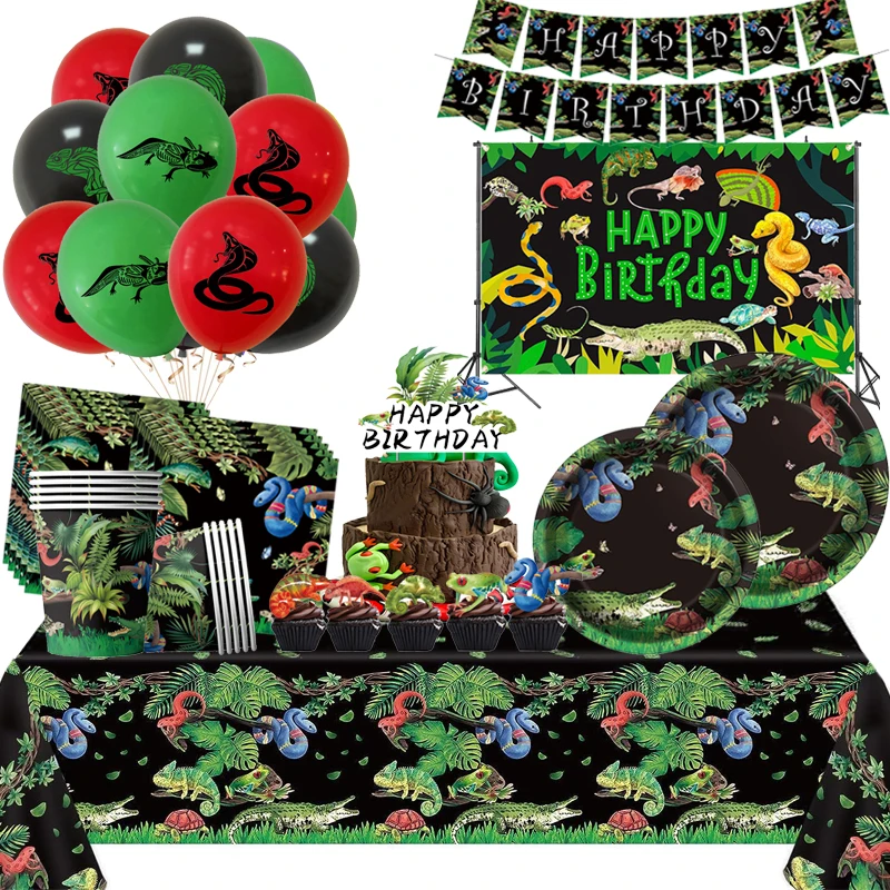 Reptiles-Party-Snake-Decoration-Jungle-Animals-Party-Favors-Balloons ...