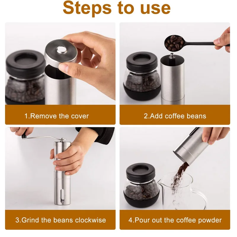 Stainless Steel Manual Coffee Grinder – Coffee and Tea Etc