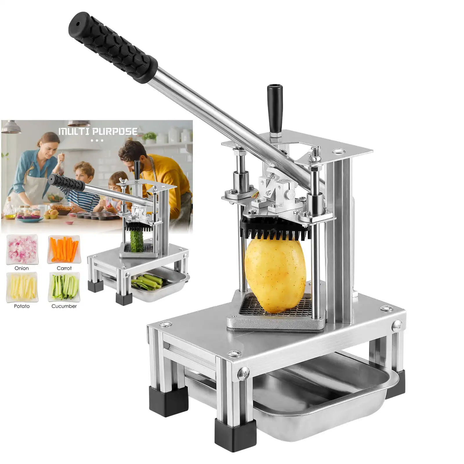 Manual Fries Machine Commercial Vegetable Fruit Dicer French Fry ...