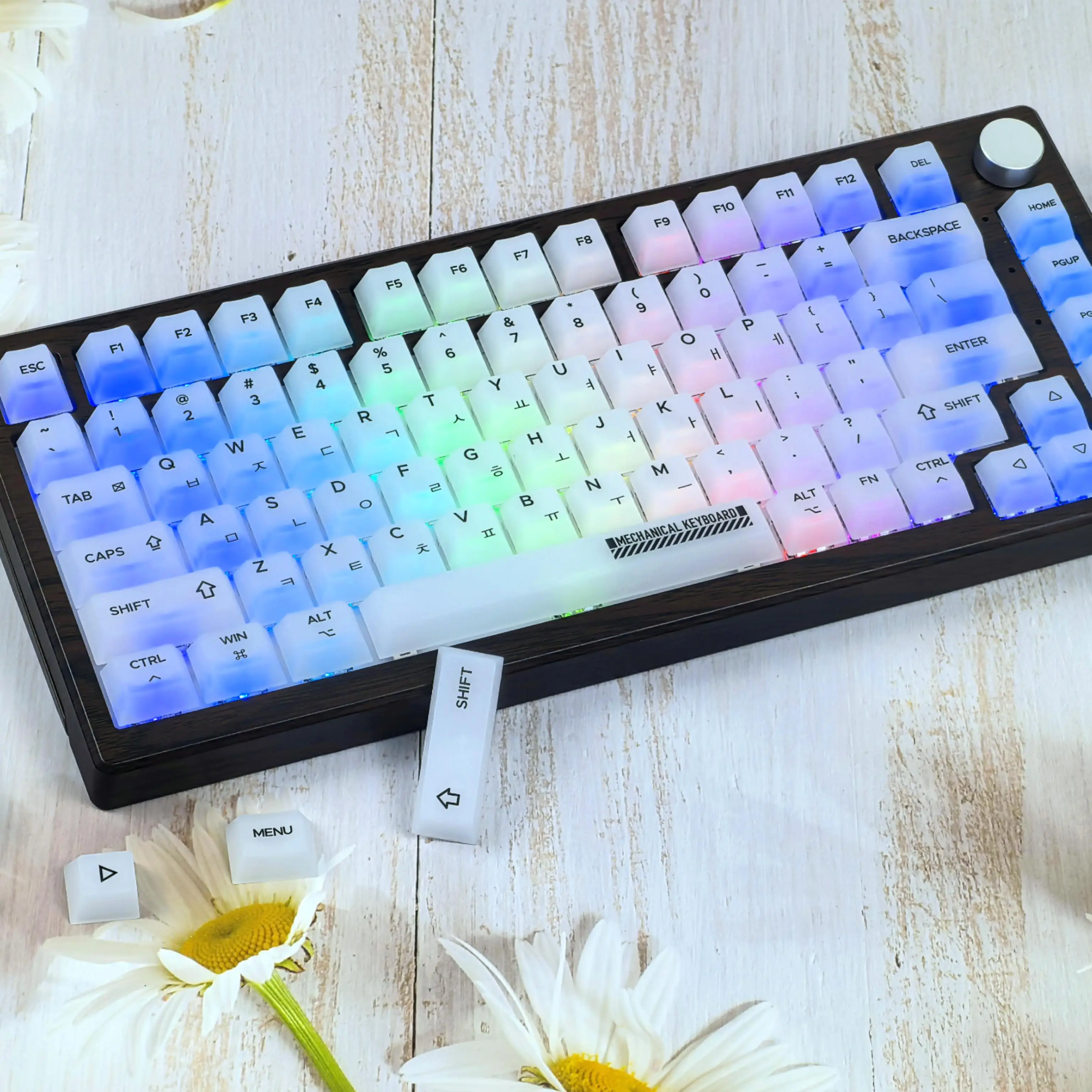Korean-Keycaps-Milky-White-Frosted-Fog-Transparent-Matte-PC-Keycap-Set ...