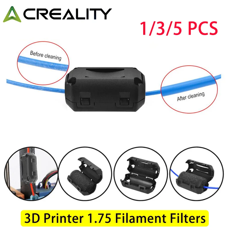 1/3/5PCS 3D Printer 1.75 Filament Filters Dust Removal Flame Foam ...