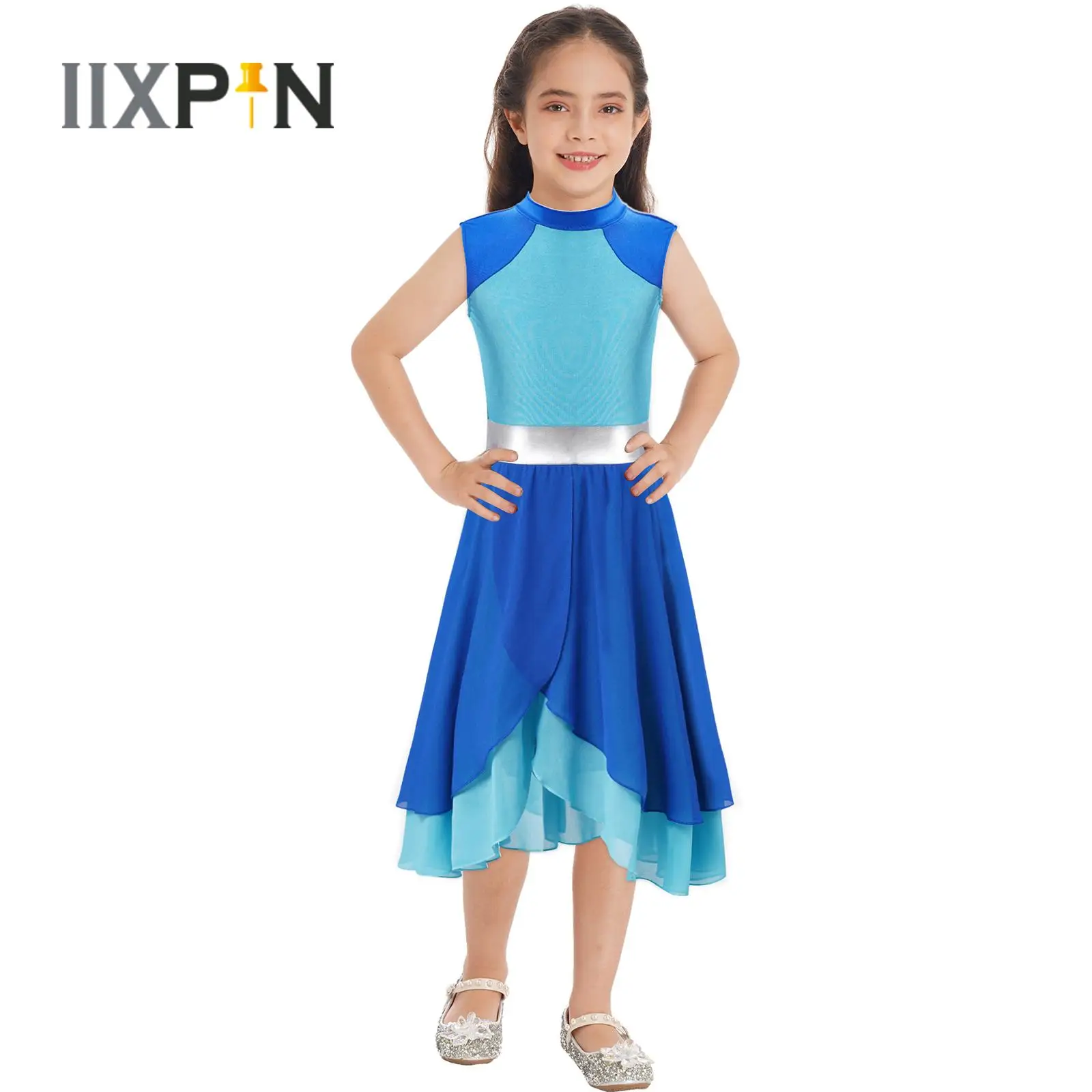 Girls-Praise-Lyrical-Dance-Dress-Sleeveless-Color-Block-Mock-Neck ...