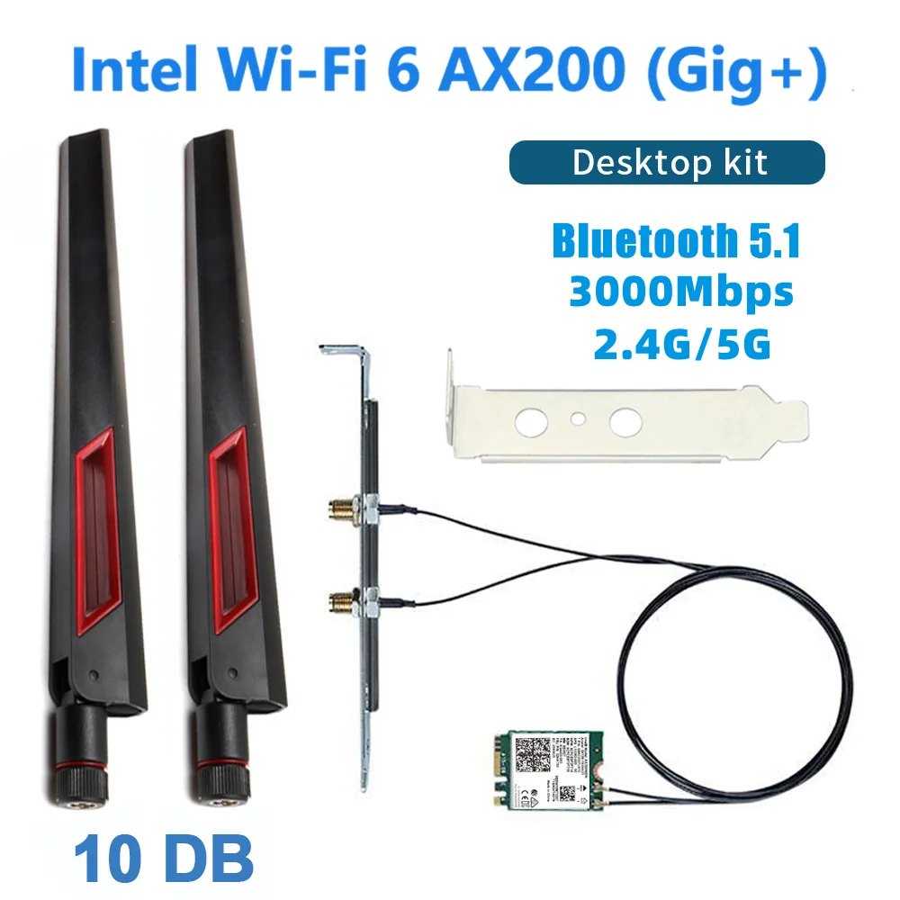 WiFi-6-Adapter-3000Mbps-Intel-AX200NGW-M-2-Interface-Dual-Band-2-4G-5G ...