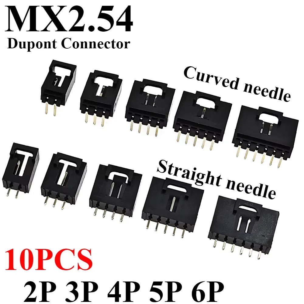 10 Uds conector Dupont MX2.54 de una sola fila con hebilla de cinturón ...