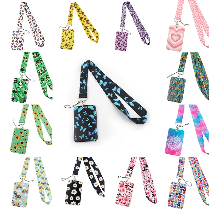 Wholesale Monarch Butterfly Lanyard Business Credit Card Holder Neck ...