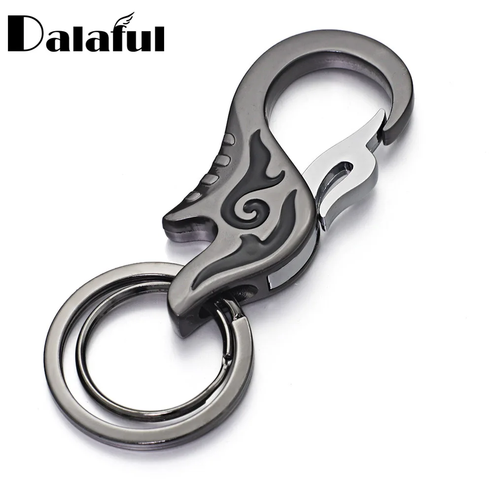 Dalaful Simple Flame Key Chains Rings Holder Unique Metal Enamel ...