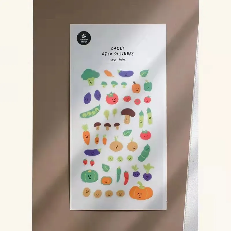 Cute Korean Suatelier Sticker Smile Vegetable Junk Journal Deco ...