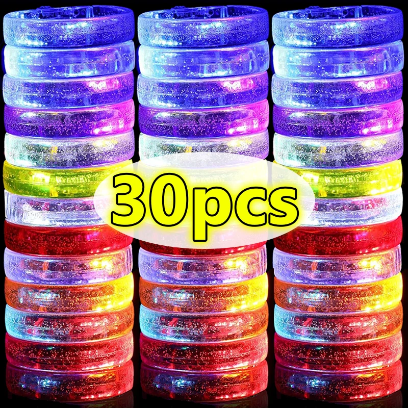30-1pcs-LED-Light-Up-Bracelets-Luminous-Wristbands-Glowing-Bangle-Glow ...