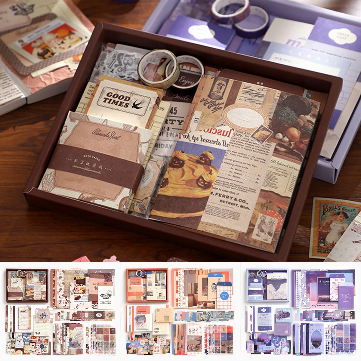 Kit de Scrapbooking esthétique Vintage, avec Journal intime/fournitures ...