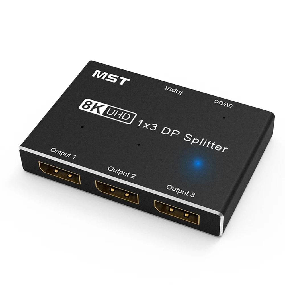 Displayport 8K 1X3 DP Splitter 8K60Hz 4K120Hzz MST SST Hub Multi ...