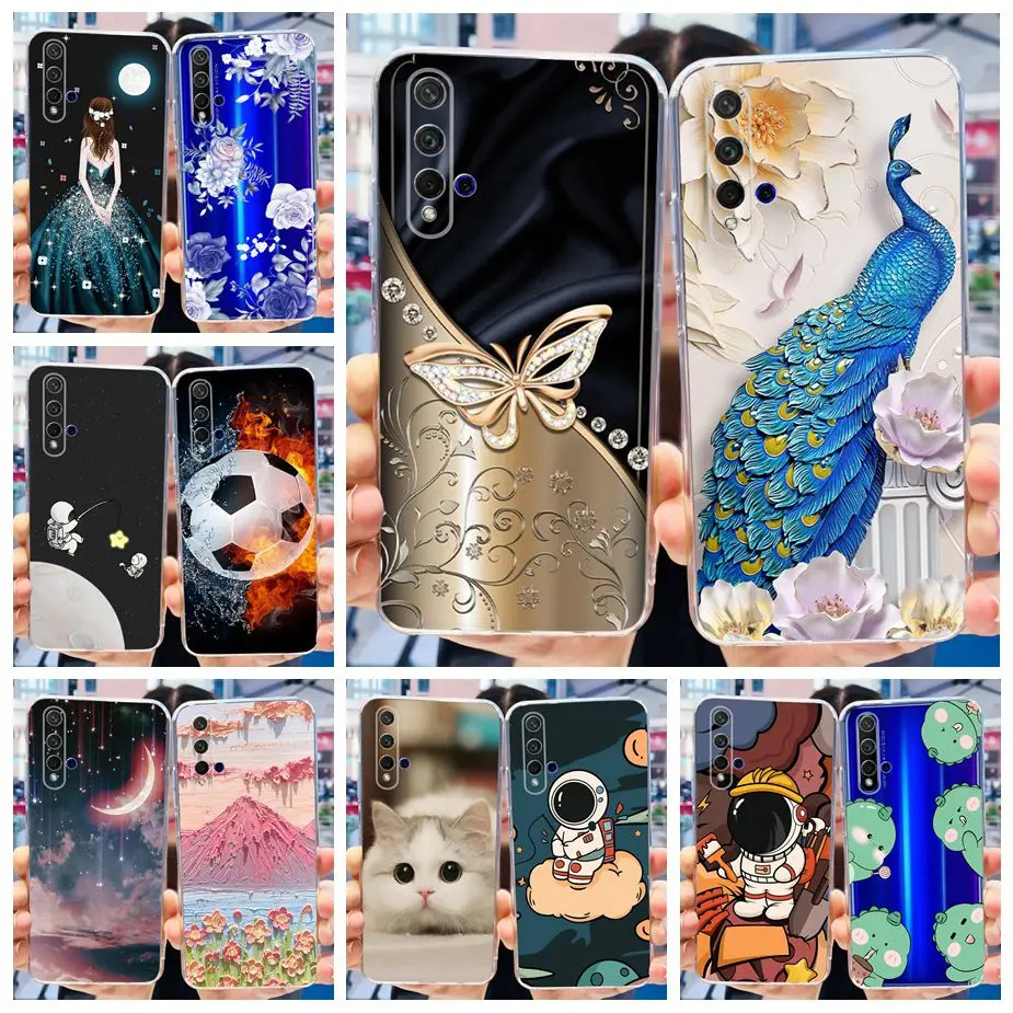 For-Huawei-Nova-5T-Case-YAL-L21-YAL-L61-Stylish-Painted-Cover-Clear ...