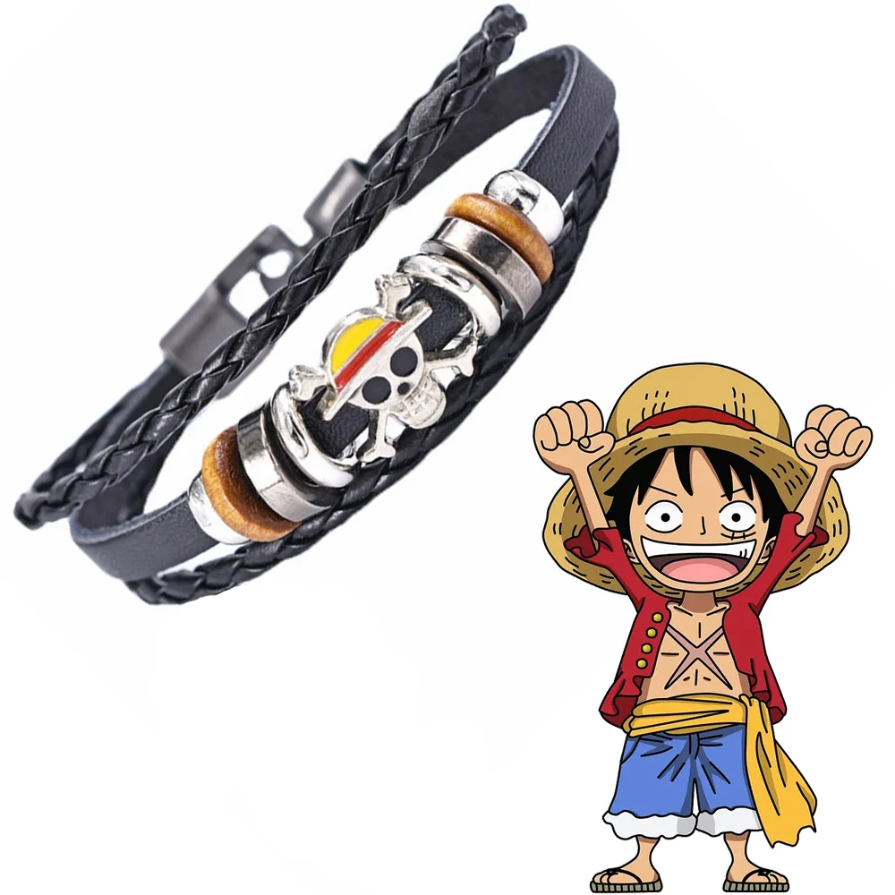 Anime-One-Piece-Nika-Monkey-Luffy-Leather-Bracelet-Cosplay-Unisex ...