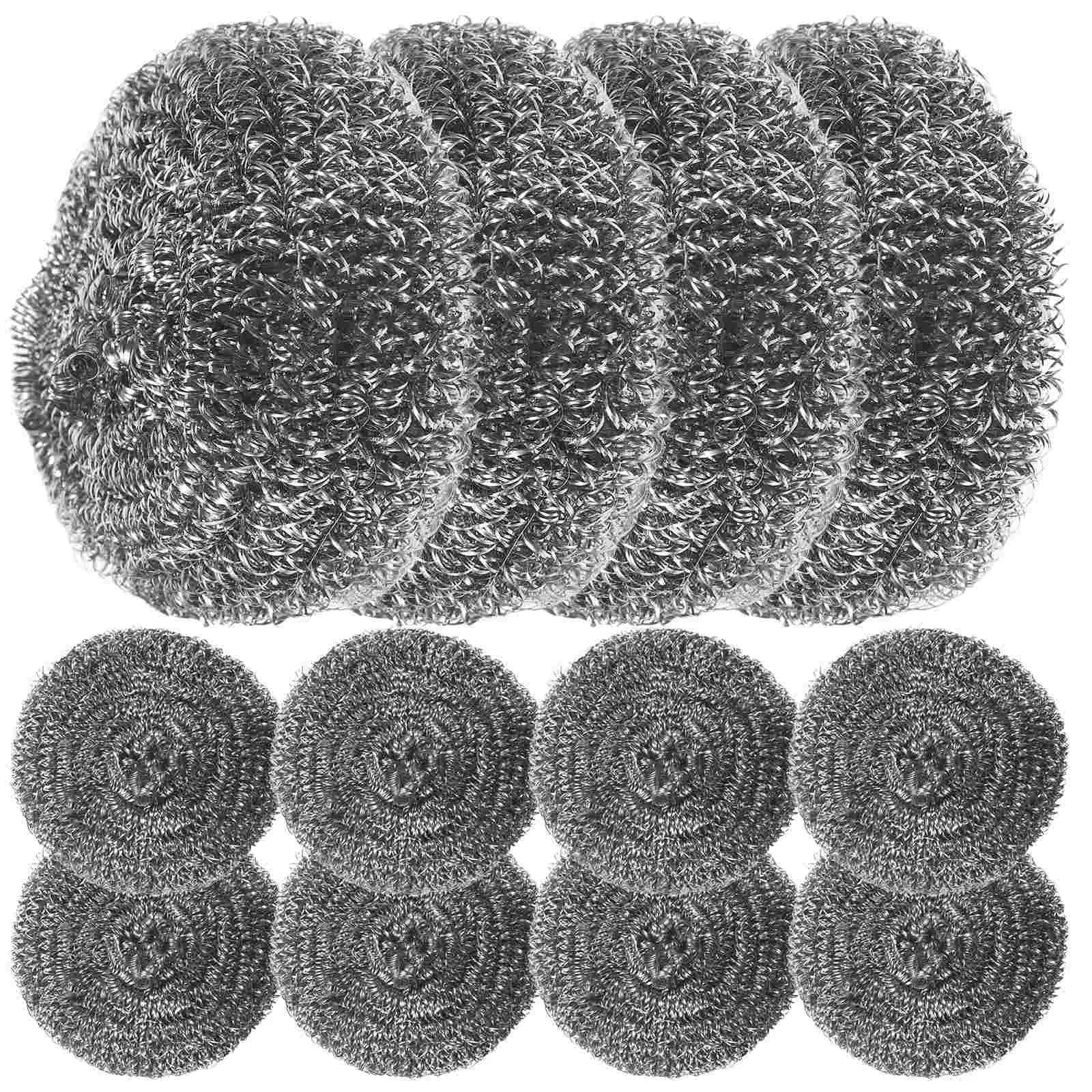 12-Pcs-Steel-Wool-Wire-Ball-Scrubber-Pan-Kitchen-Cleaning-Dish-Towel ...