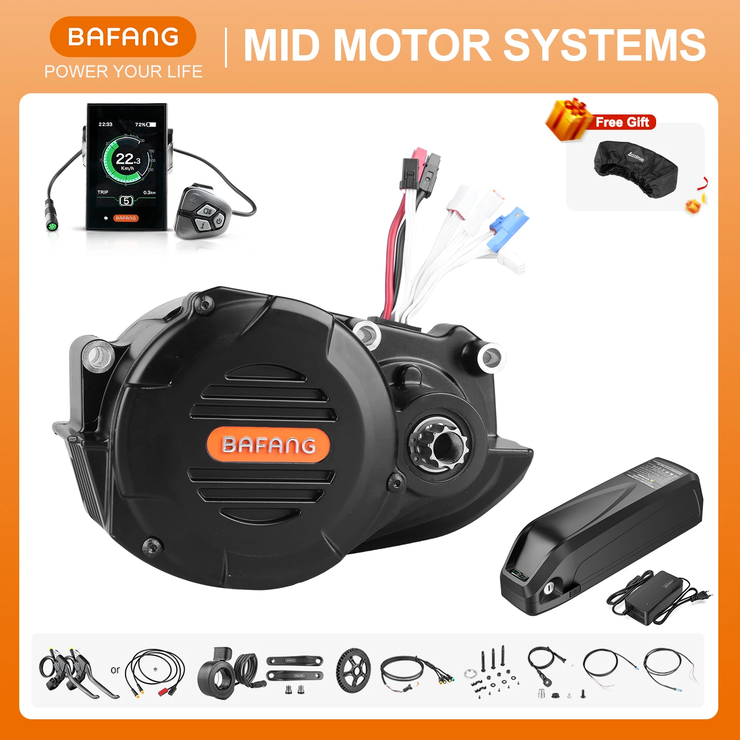 BAFANG-M620-G510-Electric-Bicycle-Kit-1000W-52V-with-DPC18-Display-for-Electric-Bicycle-UART ...