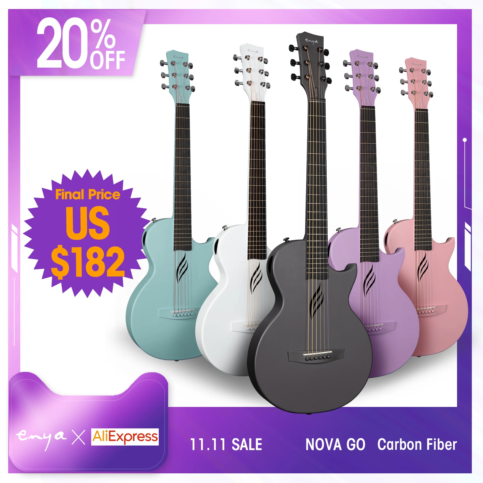 Enya Guitar Nova Go Acoustic Carbon Fiber One Body 33 Inches Travel ...