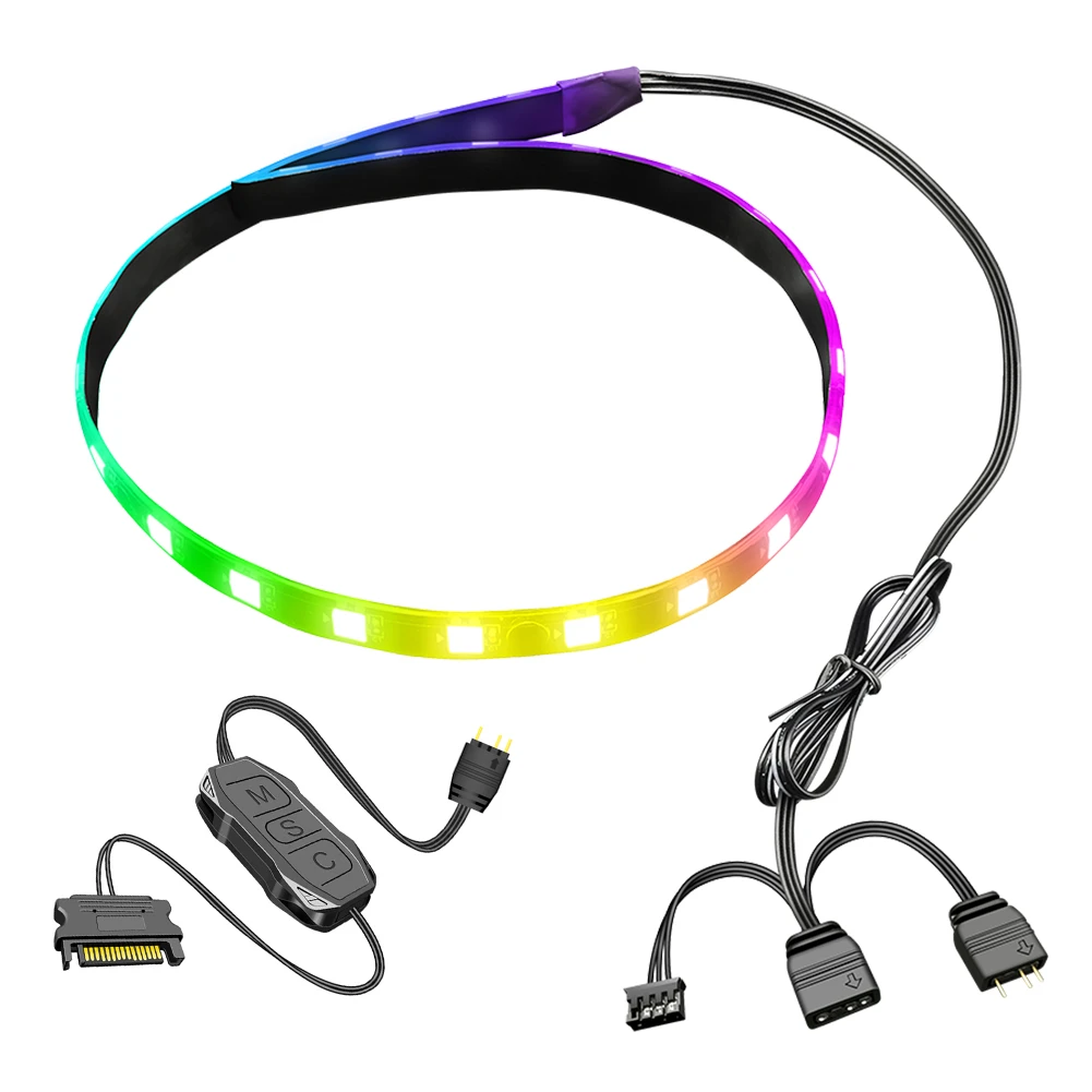 Coolmoon PC RGB LED Strip Light for Motherboard with 4 Pin RGB /5V ARGB ...