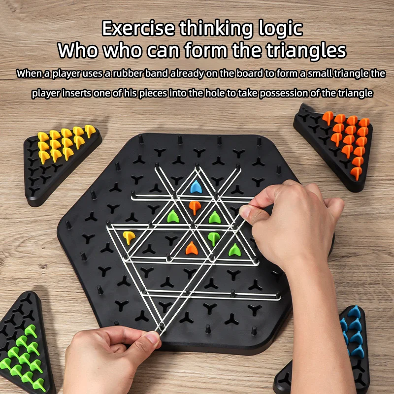 New-Geometry-Chain-Chess-Puzzle-Triangle-Chess-Desktop-Game-Rubber-Band ...