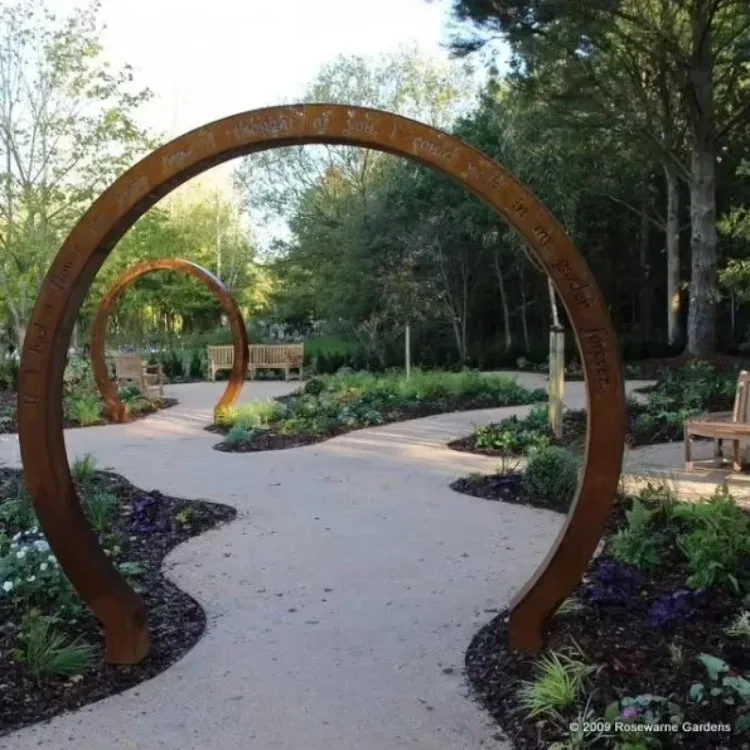 Corten Steel Villas Arch Metal Moon Gate for Backyard Gardens ...