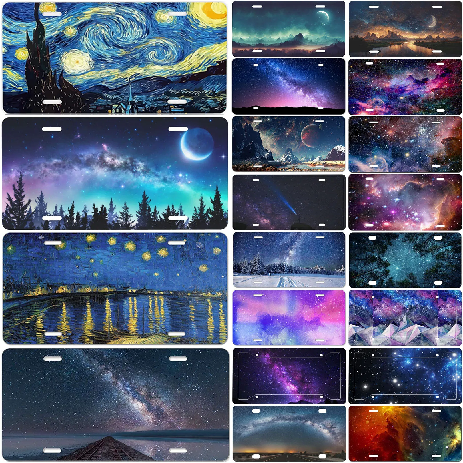 Stary Night License Plates for Wall Decoration Metal Tin Signs Vintage ...