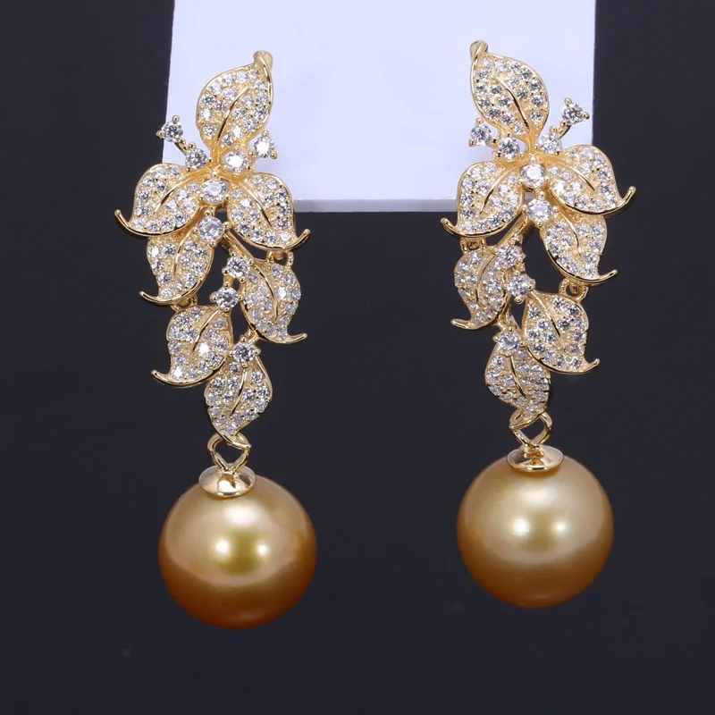 MeiBaPJ-Luxurious-10-11mm-Natural-Big-Golden-Round-Pearls-Fashion-Drop-Earrings-925-Silver-Fine ...
