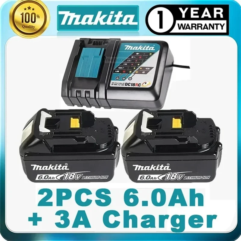 Genuine-Makita-18V-Battery-6Ah-Rechargeable-Power-Tools-Battery-18V ...