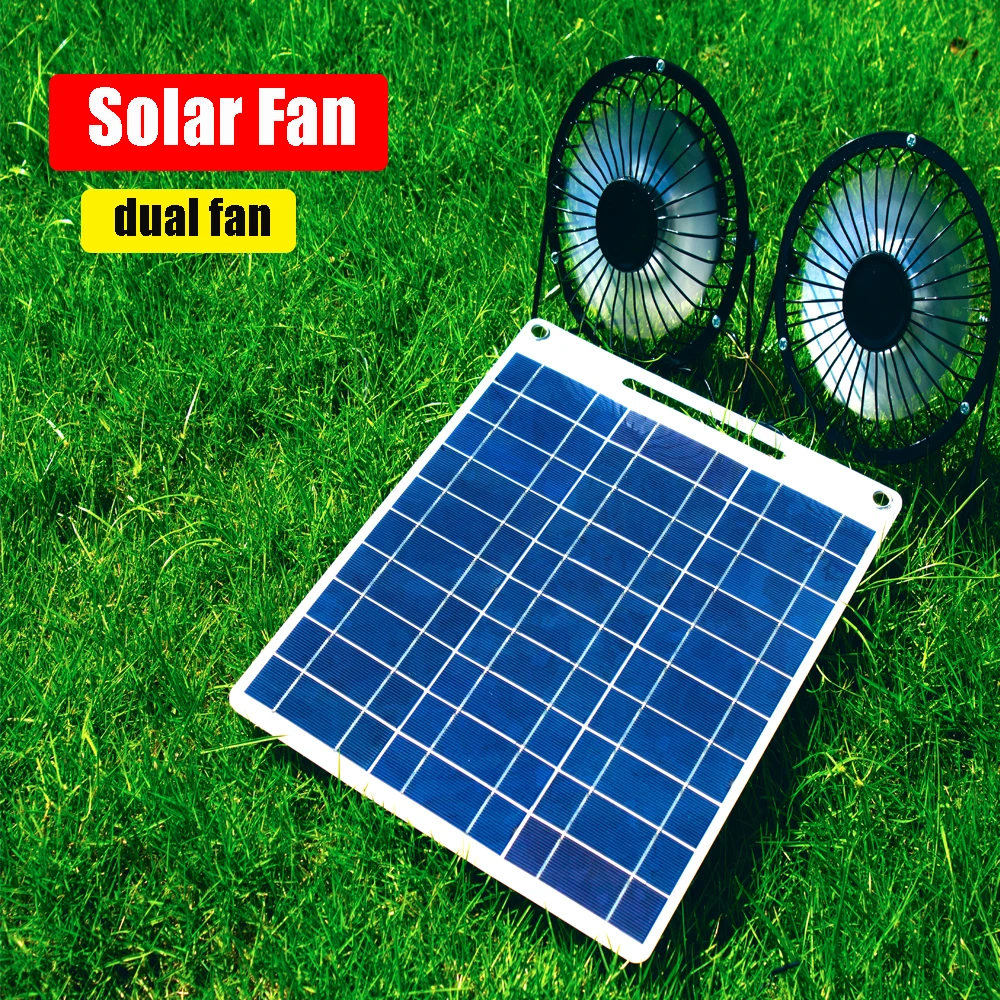 30W-Solar-Panel-5V-Dual-USB-Polysilicon-Portable-Outdoor-Solar-Fan-Car ...