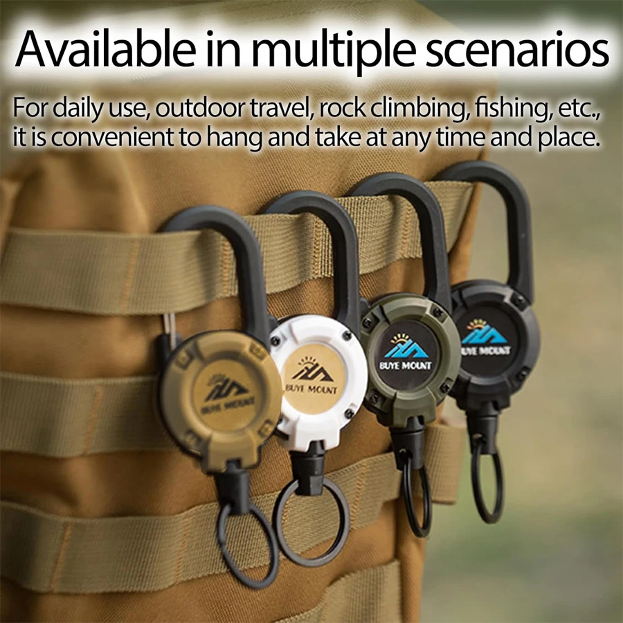 Retractable-Keychain-Heavy-Duty-Carabiner-Badge-Holder-Retractable ...