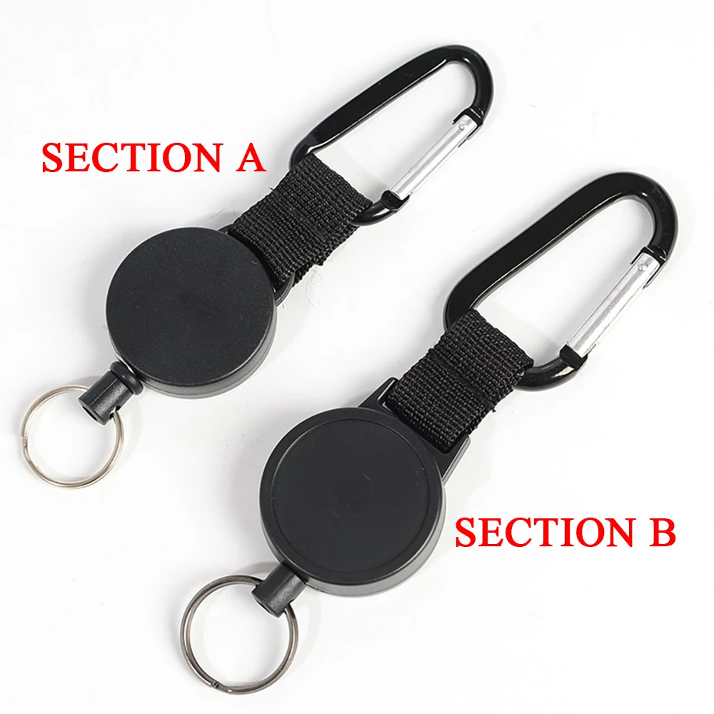 Steel-Wire-Cord-Pull-Key-Ring-Retractable-keychain-Portable-Tactical ...
