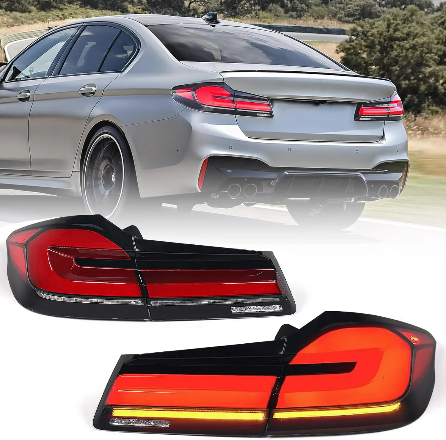 LED-Tail-Lights-For-BMW-5-Series-G30-G38-2018-2022-Rear-Lamps-Brake ...