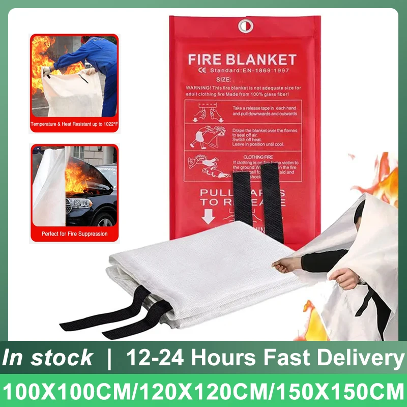 100-150cm-Fire-Blanket-Fiberglass-Fire-Flame-Retardant-Emergency ...