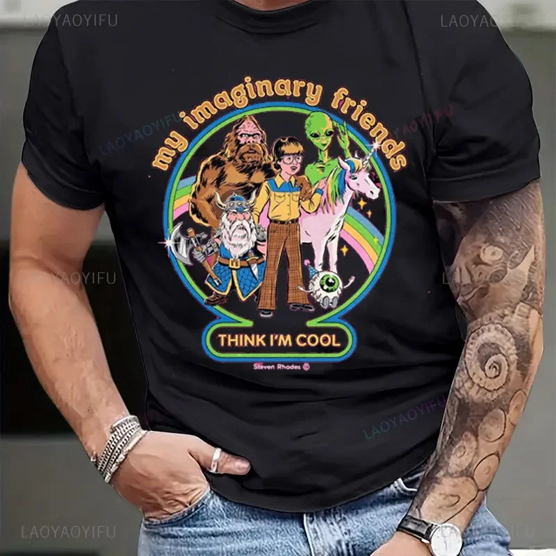 Horror Comic Series 100% cotton Tshirt My Imaginary Friends Men Clothes ...